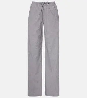 RÓHE Checked Cotton-blend Pajama Pants - Grey