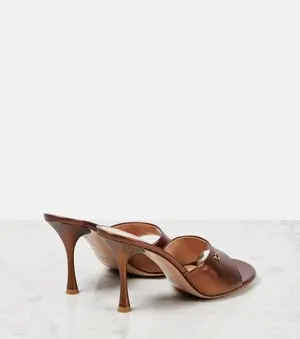GIANVITO ROSSI Leather Mules - Brown