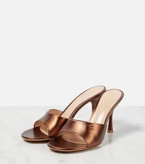 GIANVITO ROSSI Leather Mules - Brown