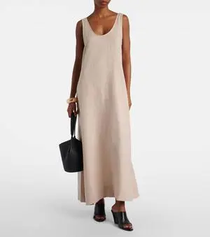 Asceno Capri Linen Maxi Dress