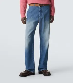 Plan C Belted Straight Jeans