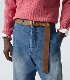 Plan C Belted Straight Jeans