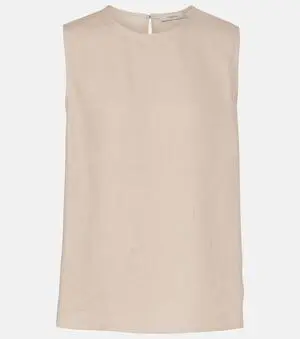 Asceno Trento Linen Top - Beige
