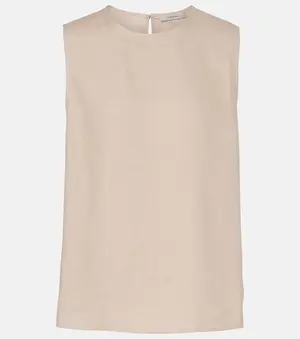 Asceno Trento Linen Top - Beige