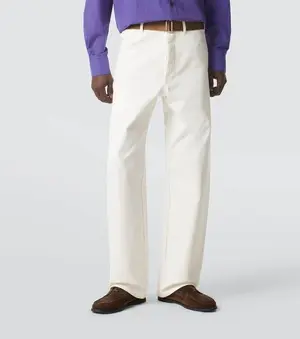 Plan C Belted Straight Leg Jeans - White