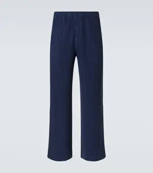 Issey Miyake Tailored Pleated Straight Pants - Blue
