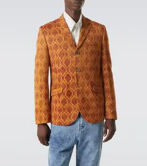 Junya Watanabe Floral Single-breasted Jacquard Blazer