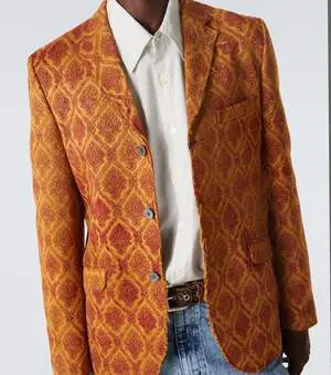 Junya Watanabe Floral Single-breasted Jacquard Blazer