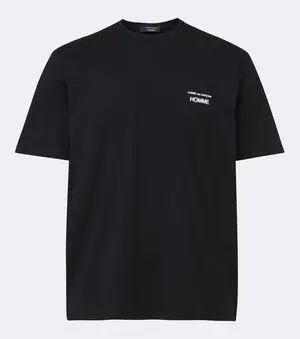 Comme Des Garçons Homme Logo Cotton Jersey T-shirt - Black