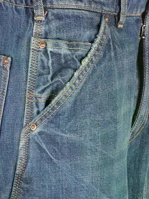 MAISON MARGIELA Stitching-detailing Distressed Wide-leg Jeans