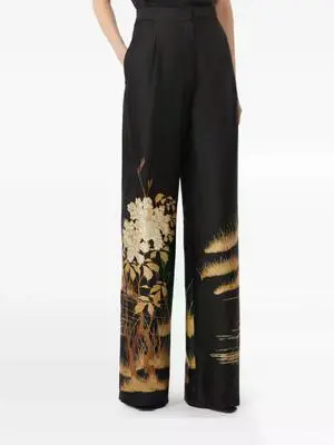 Max Mara Printed Silk Trousers