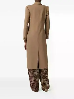 Elisabetta Franchi Double-breasted Gabardine Coat - Brown
