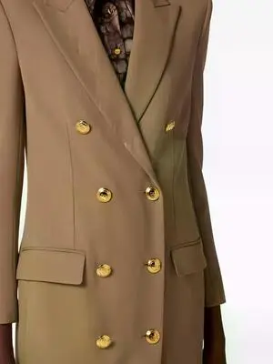 Elisabetta Franchi Double-breasted Gabardine Coat - Brown