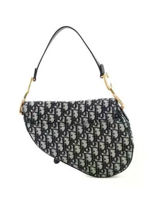 Dior Saddle Oblique Canvas Handbag - Blue