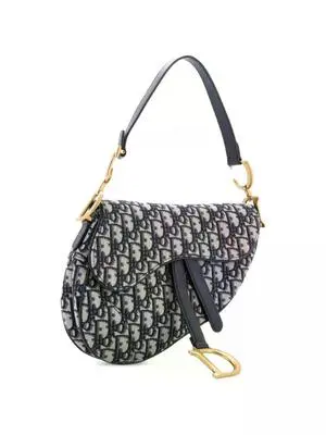 Dior Saddle Oblique Canvas Handbag - Blue