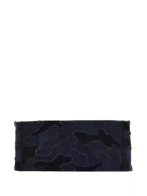 Dior Camouflage Embroidered Canvas Large Tote Bag - Blue