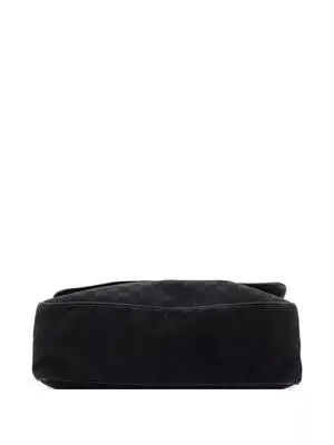 Gucci Web Strap Flap Messenger Gg Canvas Medium - Black