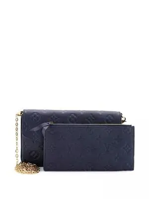 LOUIS VUITTON Felicie Pochette Monogram Empreinte Leather - Blue