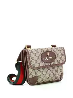 Gucci Neo Vintage Flap Messenger Gg Coated Canvas Small Crossbody Bag - Brown