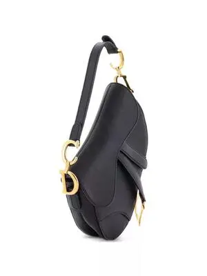 Dior Saddle Handbag Leather Mini Shoulder Bag - Black