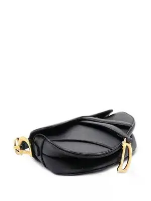 Dior Saddle Handbag Leather Mini Shoulder Bag - Black