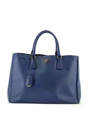Prada Saffiano Leather Large Tote Bag - Blue