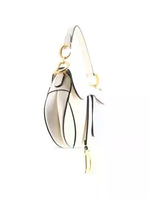 Dior Saddle Handbag Leather Mini Shoulder Bag - White