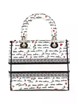 Dior Lady D-lite Embroidered Canvas Satchel - Multicolour