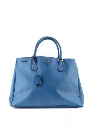 Prada Lux Saffiano Leather Large Tote Bag - Blue