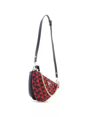 Prada Double Symbole Triangle Mini Shoulder Bag - Black