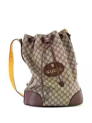 Gucci Neo Vintage Drawstring Bucket Gg Coated Canvas Large Backpack