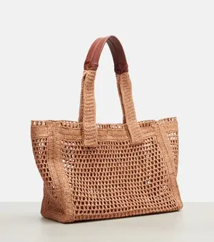Chloé Raffia Tote Bag With Detachable Charm - Brown