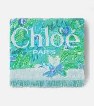 Chloé Floral Logo Cotton Terry Towel - Multicoloured