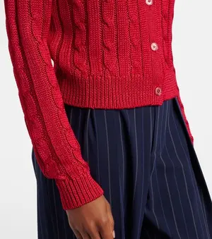 Ralph Lauren Cable-knit Silk Cardigan - Red