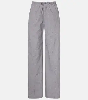 RÓHE Checked Cotton-blend Pajama Pants - Grey