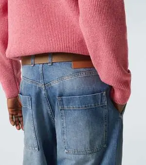 Plan C Belted Straight Jeans