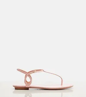 AQUAZZURA Almost Bare Leather Thong Sandals - Pink