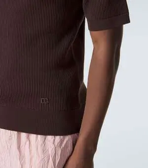 Dolce & Gabbana Ribbed-knit Cotton Polo Sweater