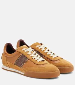 Etro Pegaso Leather Sneakers - Brown