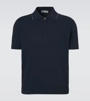 Canali Cotton Zip-up Polo Shirt