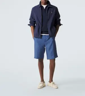 Canali Cotton Zip-up Polo Shirt