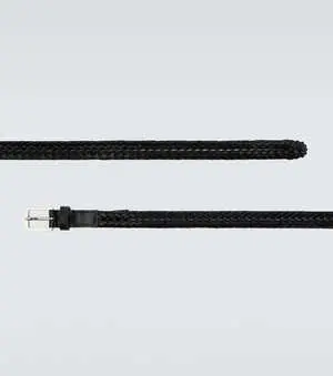 TOM FORD Braided Leather Belt - Black