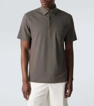 Zegna Cotton Pique Polo Shirt - Grey