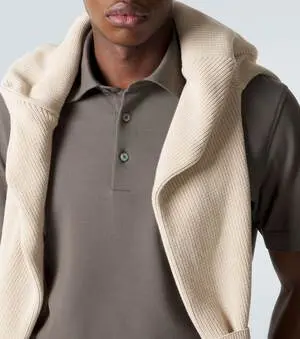 Zegna Cotton Pique Polo Shirt - Grey