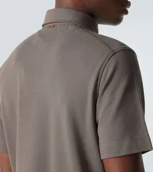 Zegna Cotton Pique Polo Shirt - Grey