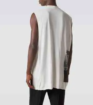 Rick Owens Jumbo Printed Cotton Jersey Tank Top