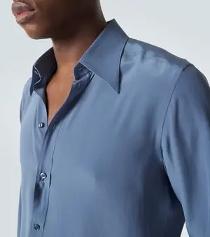 Dolce & Gabbana Silk Crepe De Chine Shirt - Blue