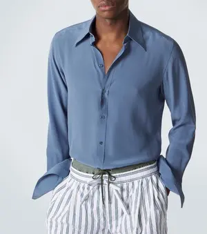 Dolce & Gabbana Silk Crepe De Chine Shirt - Blue