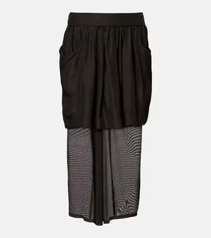 LEMAIRE Draped Silk Midi Skirt