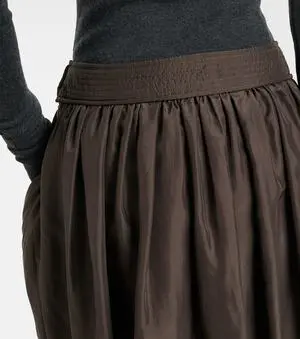LEMAIRE Draped Silk Midi Skirt